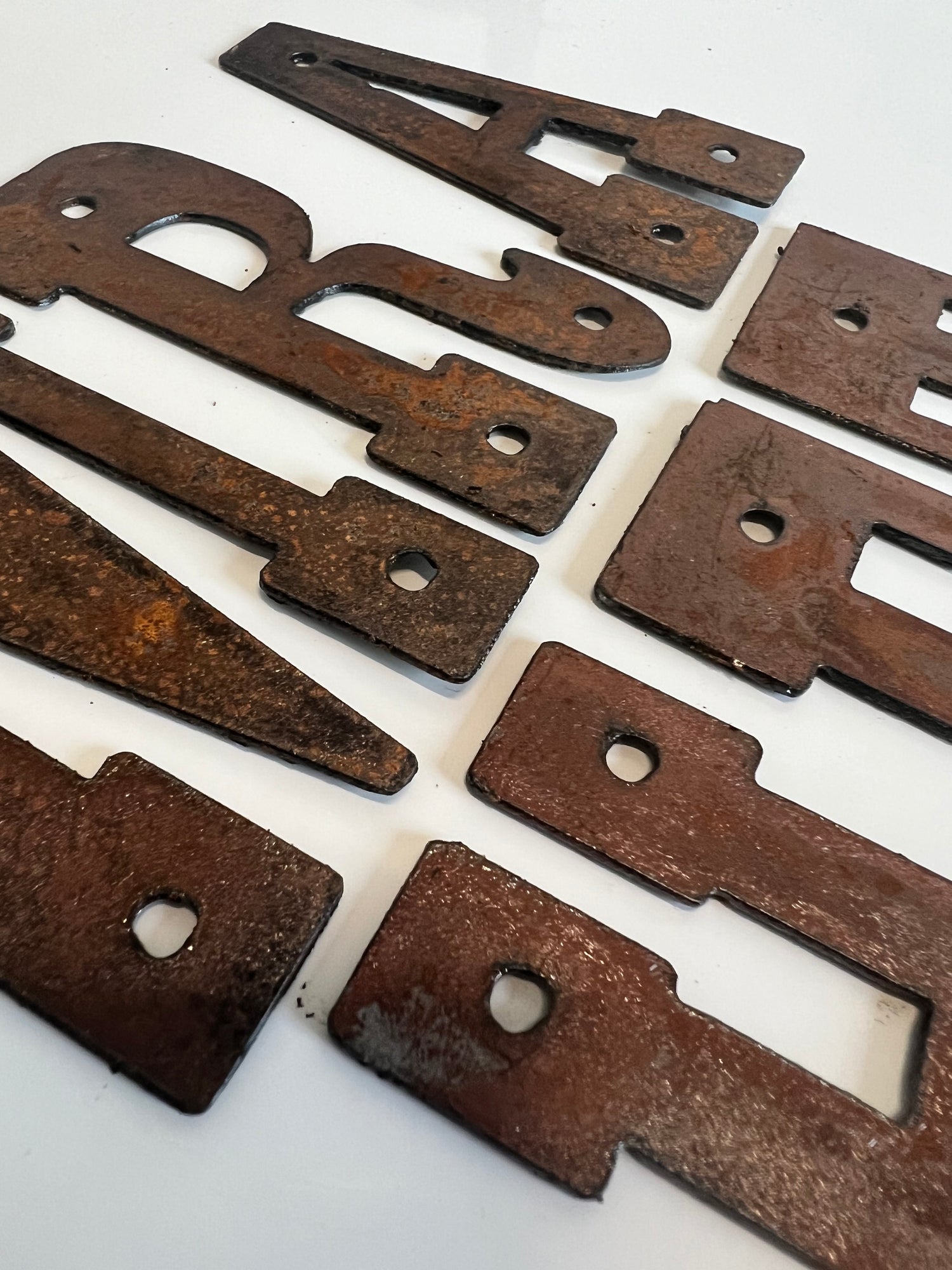 2 Inch Metal Letters and Numbers - Rusty or Natural Steel Finish - Pla ...