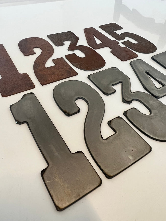 2 Inch Metal Letters and Numbers - Rusty or Natural Steel Finish - Pla ...