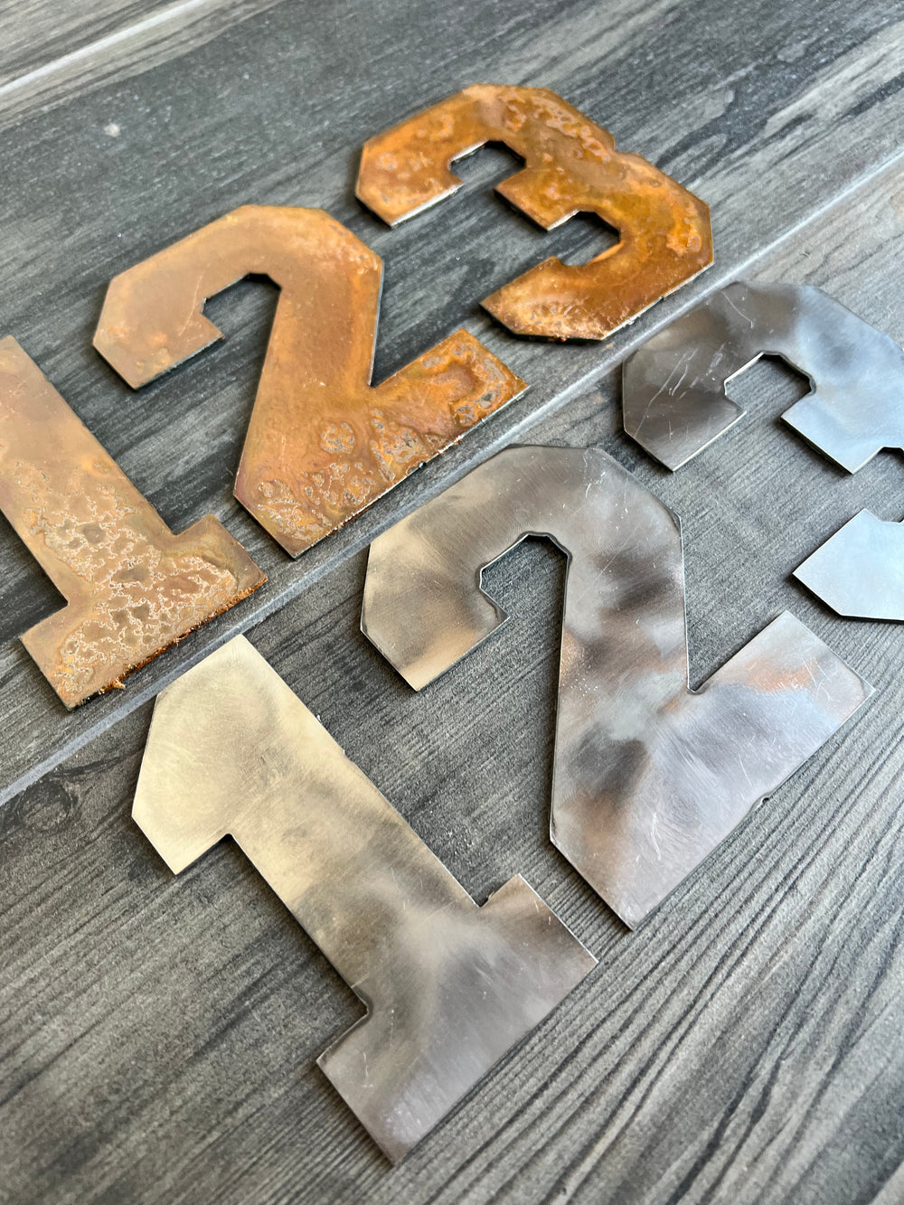 12 Inch Metal Letters and Numbers - Rusty or Natural Steel Finish - Va ...